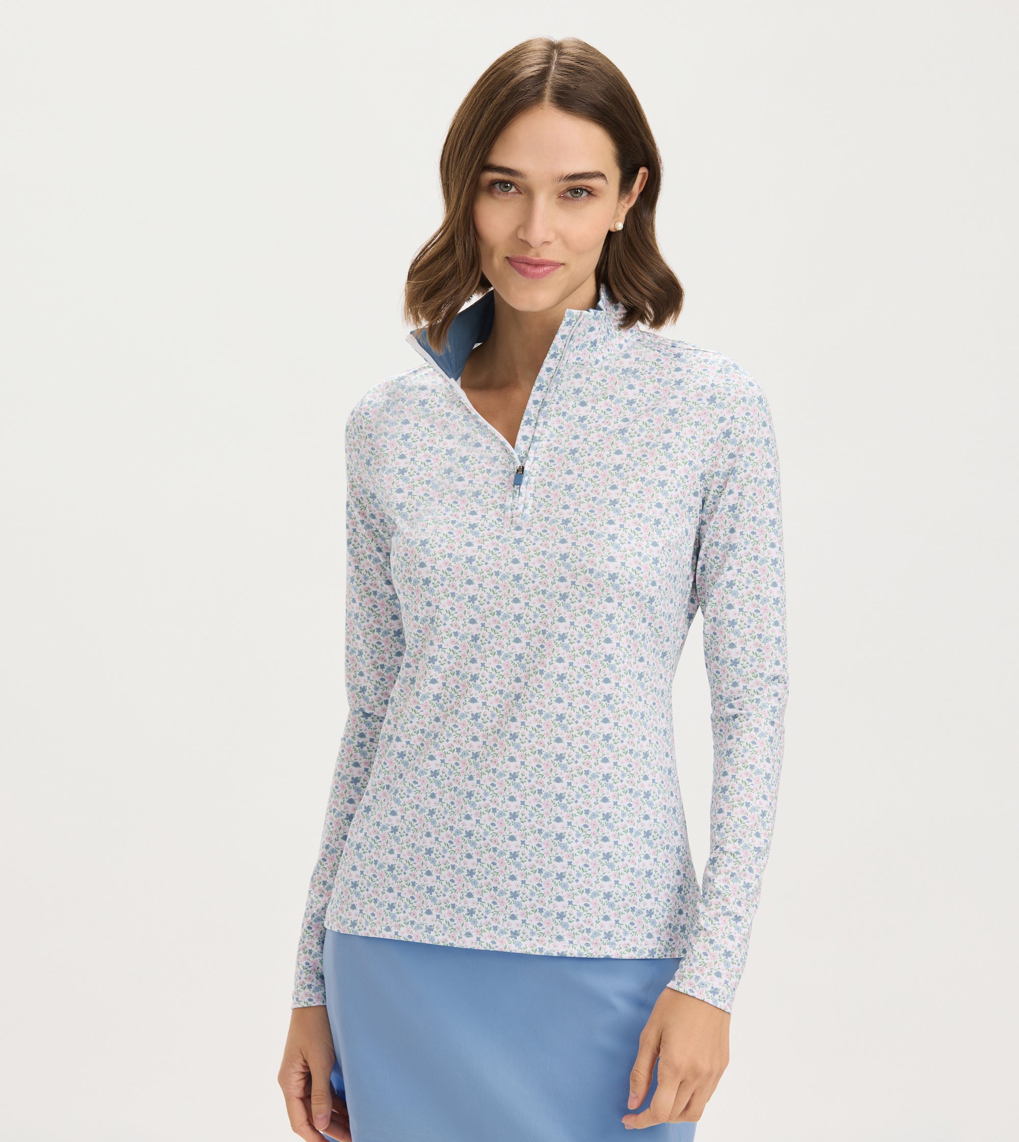 Renwick Mini Floral Print Quarter Zip